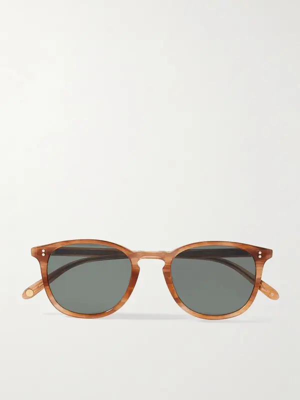 Garrett Leight Kinney Round-frame Polarised Sunglasses - Brown