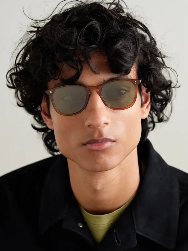 Garrett Leight Kinney Round-frame Polarised Sunglasses - Brown