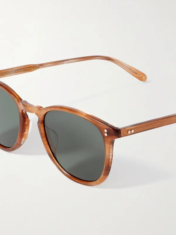 Garrett Leight Kinney Round-frame Polarised Sunglasses - Brown