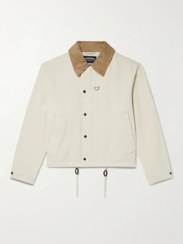 FRIZMWORKS Corduroy-trimmed Cotton-blend Jacket - Neutrals