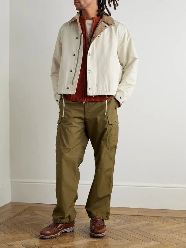FRIZMWORKS Corduroy-trimmed Cotton-blend Jacket - Neutrals