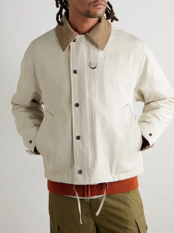FRIZMWORKS Corduroy-trimmed Cotton-blend Jacket - Neutrals