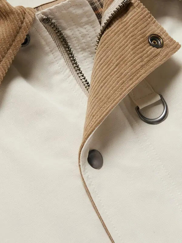 FRIZMWORKS Corduroy-trimmed Cotton-blend Jacket - Neutrals