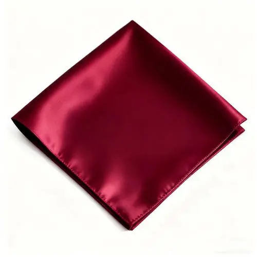 SILKSILKY Pure Silk Solid Color Square Scarf - Darkred