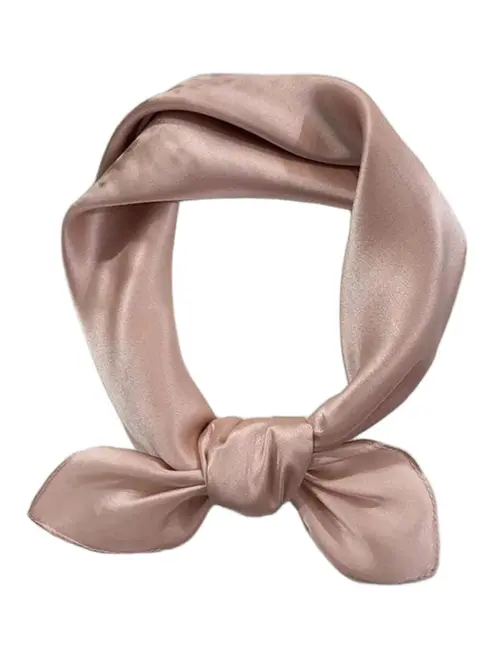 SILKSILKY Pure Silk Solid Color Square Scarf - Pink