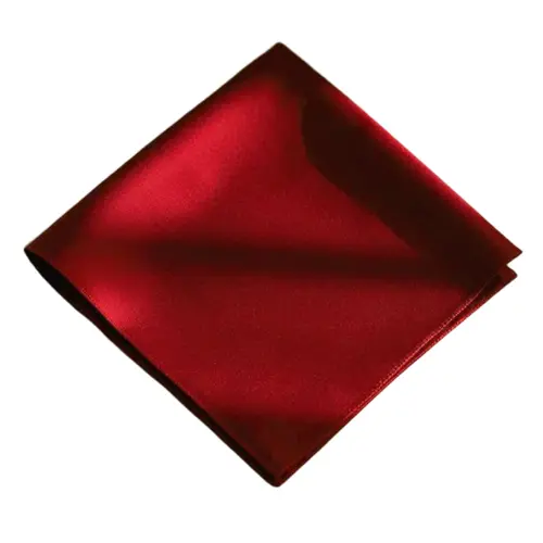 SILKSILKY Pure Silk Solid Color Square Scarf - Red