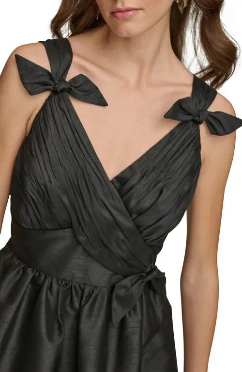 Donna Karan New York Bow Fit & Flare Midi Cocktail Dress In Black - 40% Off  | Editorialist
