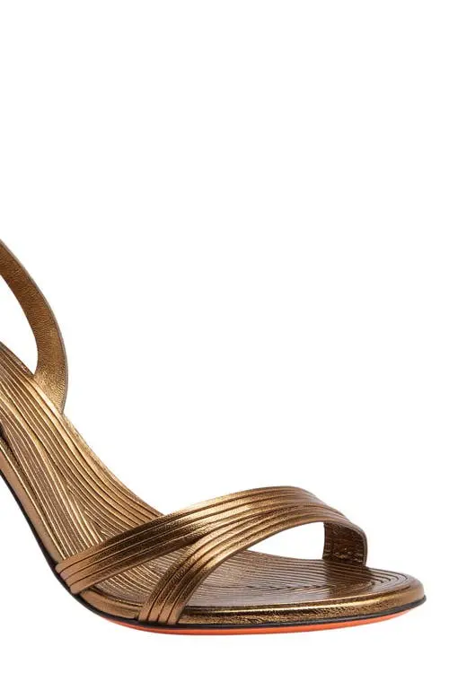 Santoni Leather Mid-heel Sandal