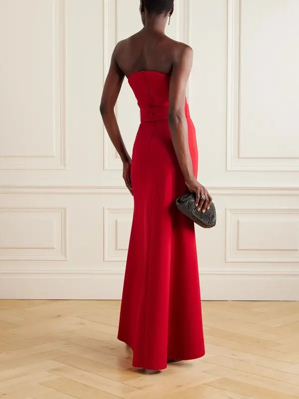 Solace London Ember Belted Maxi Dress - Red