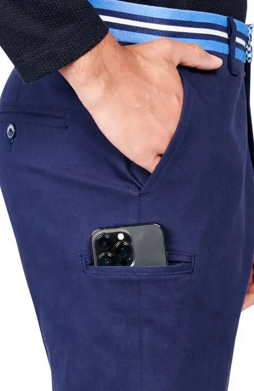 CON.STRUCT Slim Fit Cotton Stretch Pants - Navy
