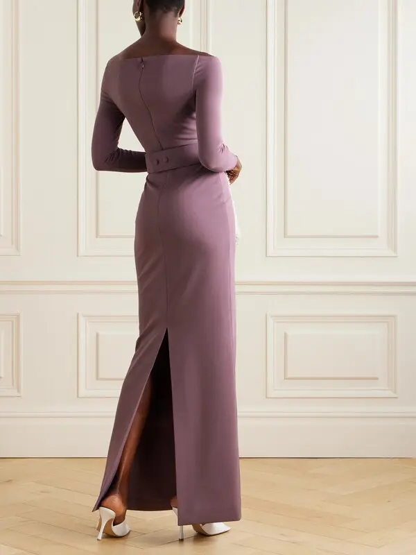 solace london dakota dress burgundy SOLACE LONDON (wine/burgundy) Arla off shoulder gown main image 0