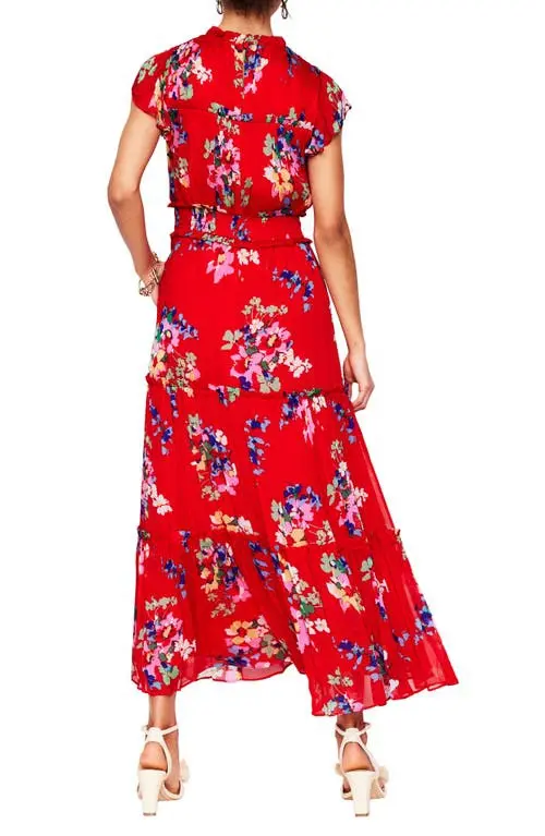 Boden Pleat & Ruffle Floral Print Dress