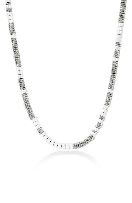 John Hardy Sterling Silver Heishi Necklace - Silver/ White