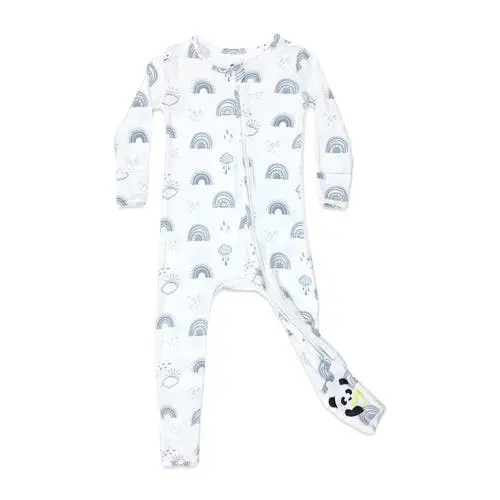 BELLABU BEAR Convertible Footie - Grey Rainbows