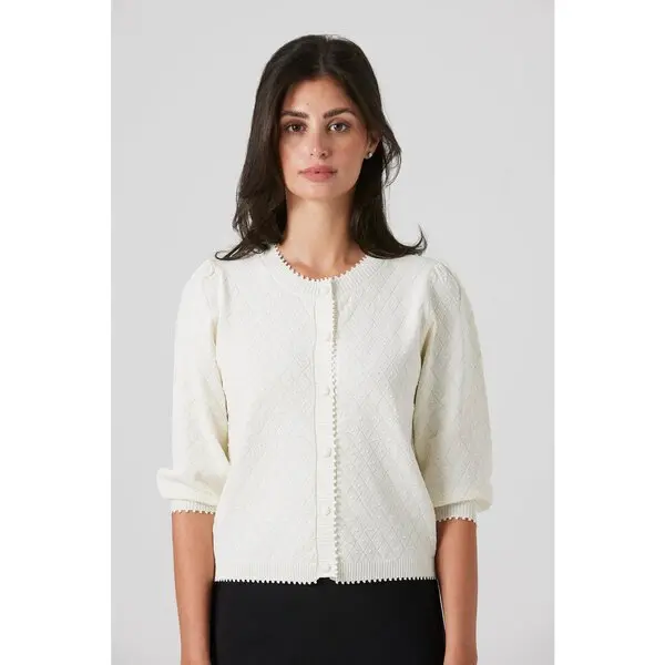 BY TESS Phoebe Diamond Pattern Cardigan