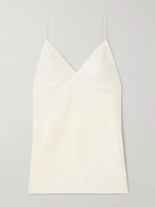 Khaite Talsie Silk And Cotton-blend Organza Tank - Neutrals