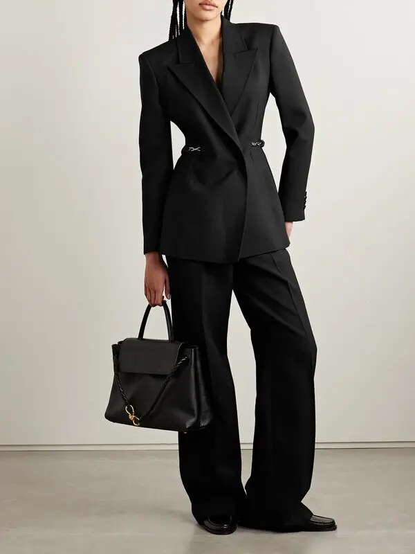 Gabriela Hearst Norman Belted Straight-leg Wool Pants - Black
