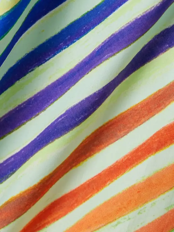 Christopher John Rogers Crayon Knotted Striped Cotton-poplin Maxi Skirt