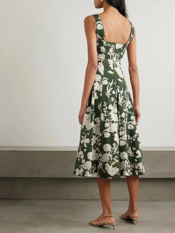 Floral Midi Dress With Green Floral Slip Dress Wedding Gown Floral Black  And White Floor Length