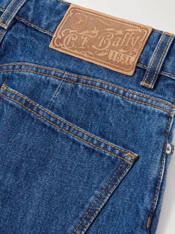 Bally Cropped Paneled High-rise Flared Jeans
