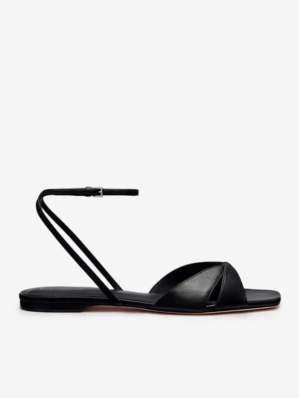 REFORMATION Mari Flat Sandal - Black