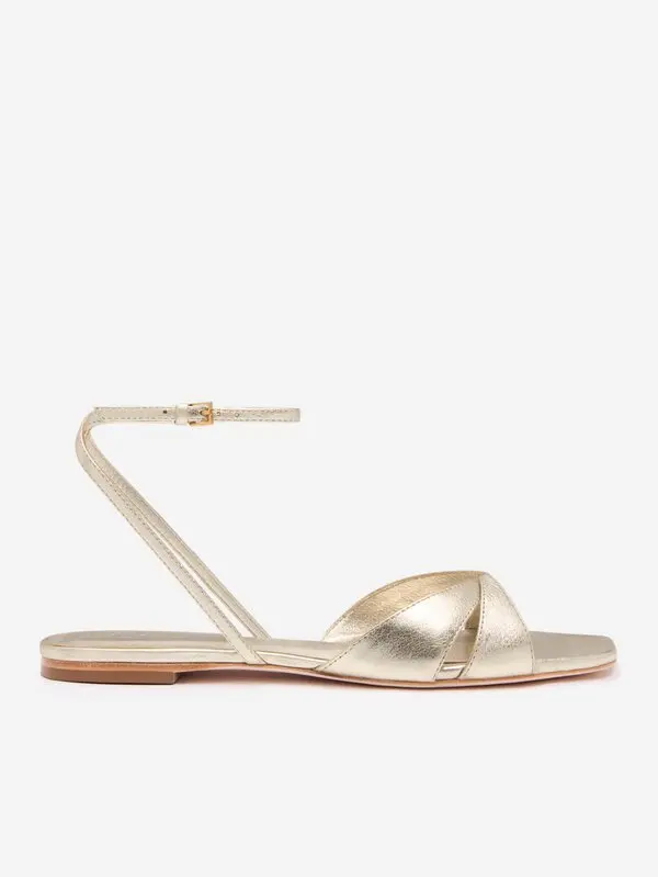 REFORMATION Mari Flat Sandal - Gold