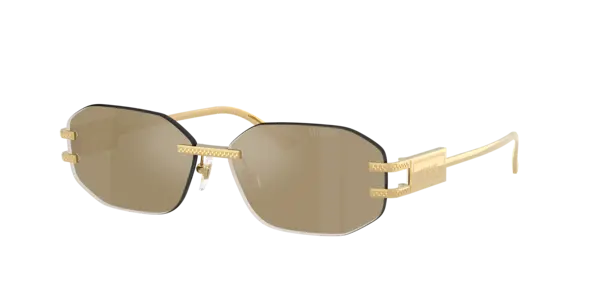 Versace Ve2274g Sunglasses - Clear Mirror Real Yellow Gold