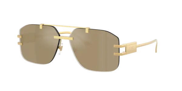 Versace Sunglasses - Clear Mirror Real Yellow Gold