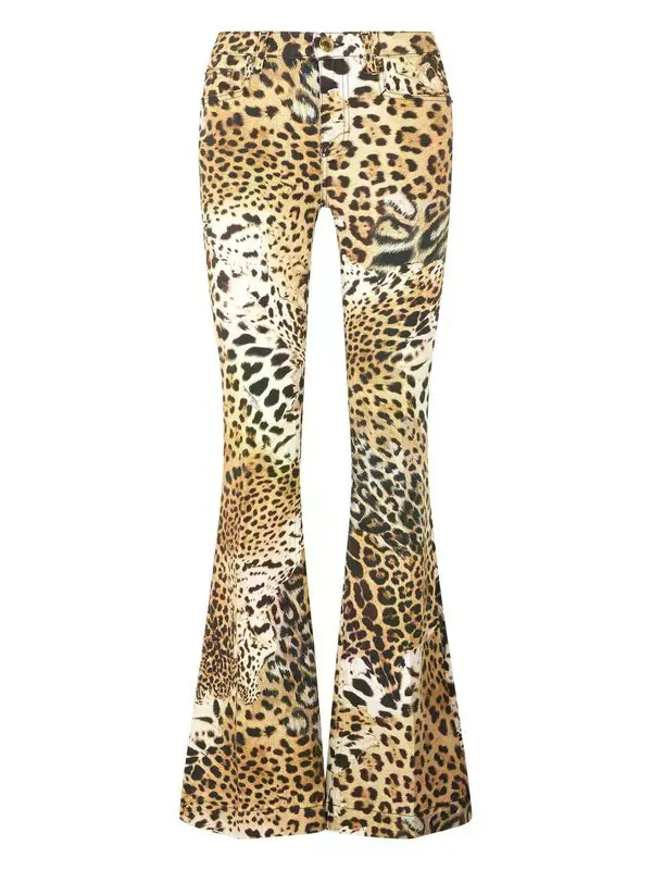 Roberto Cavalli Leopard-print Flared Jeans