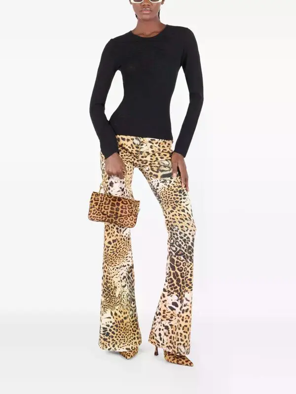 Roberto Cavalli Leopard-print Flared Jeans