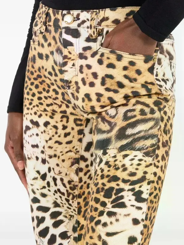 Roberto Cavalli Leopard-print Flared Jeans