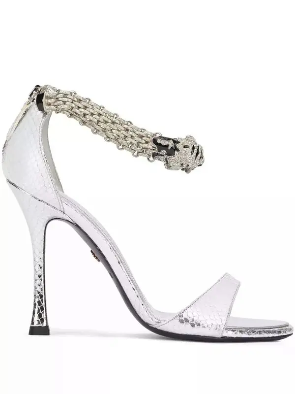 Roberto Cavalli Jewel Tiger Sandals - Silver