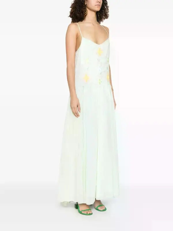 FORTE_FORTE Geometric-embroidery Maxi Dress