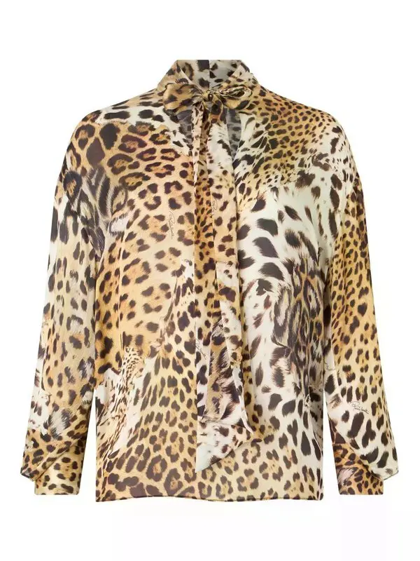 Roberto Cavalli Jaguar-print Blouse