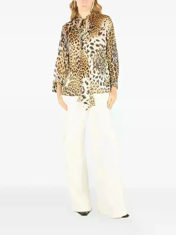 Roberto Cavalli Jaguar-print Blouse