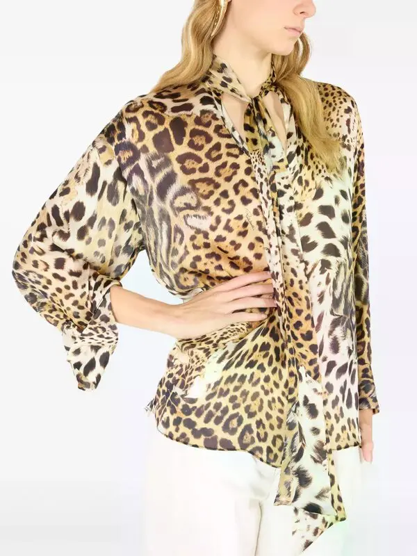 Roberto Cavalli Jaguar-print Blouse