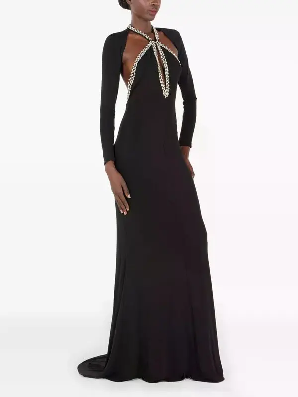Roberto Cavalli Crystal-embellished Evening Gown
