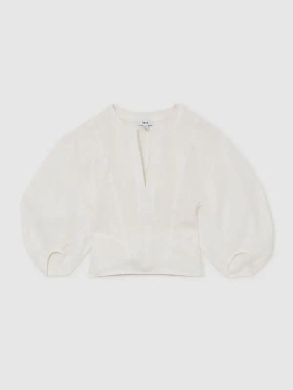 REISS Remi Linen Top