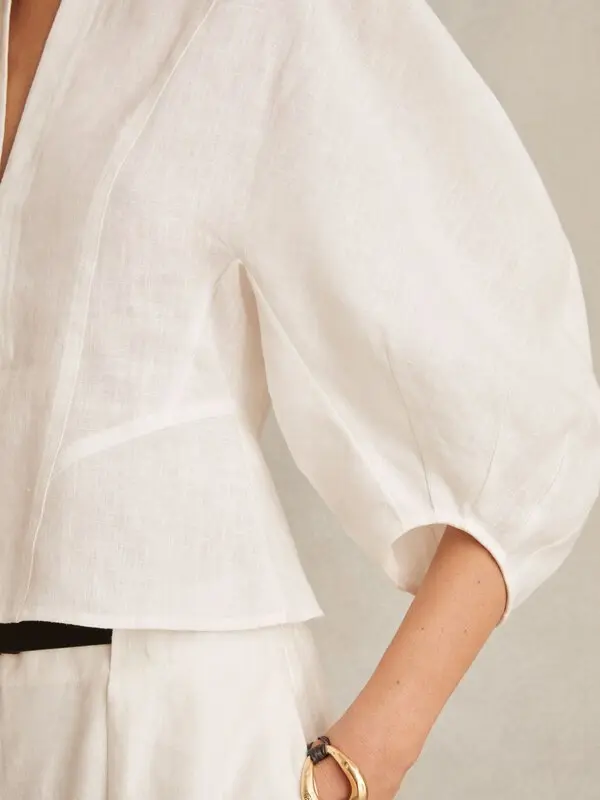 REISS Remi Linen Top