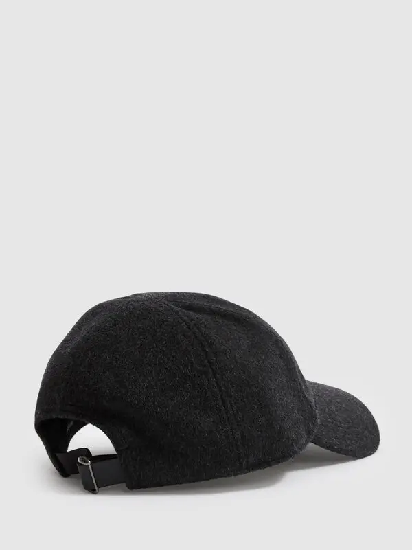 REISS Logan Wool-blend Cap - Charcoal/black Oxy