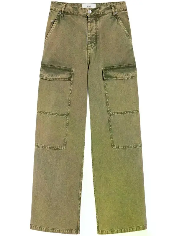 Ami Wide-leg Cargo Jeans - Neutrals