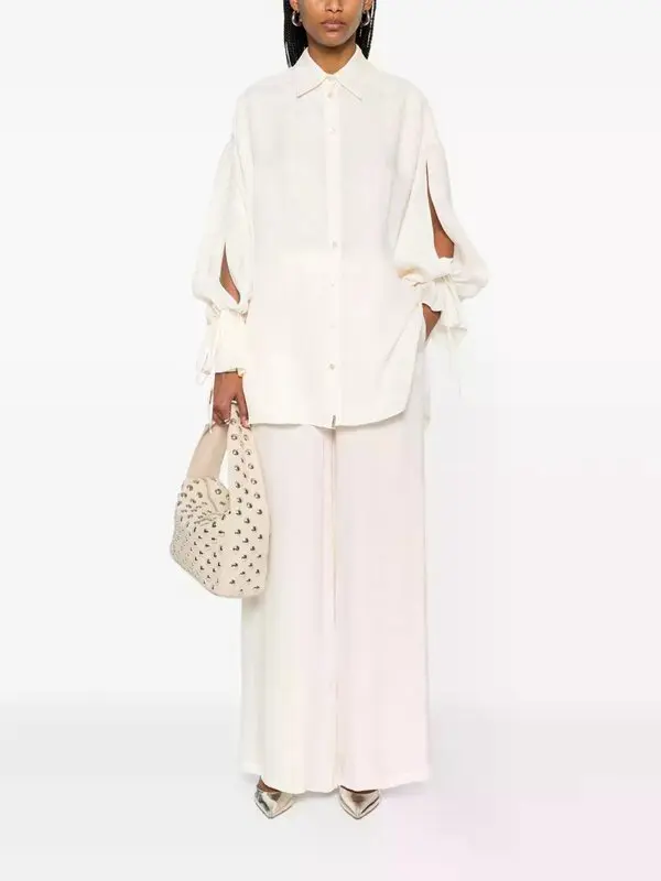 Blumarine Gabardine Trousers - Neutrals