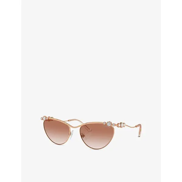 SWAROVSKI Oval-frame Metal Sunglasses