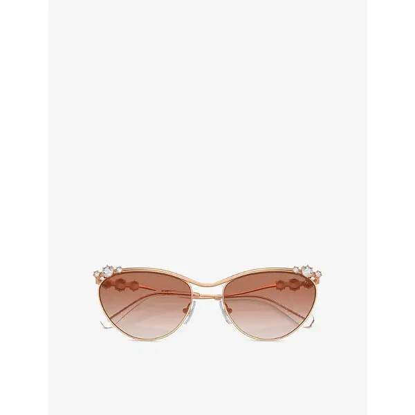 SWAROVSKI Oval-frame Metal Sunglasses