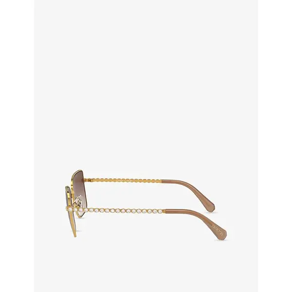 SWAROVSKI Sk7015 Square-frame Sunglasses - Gold
