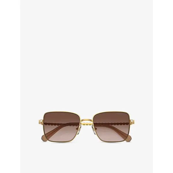 SWAROVSKI Sk7015 Square-frame Sunglasses - Gold