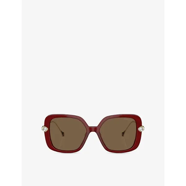 SWAROVSKI Sk6011 Square Sunglasses - Red