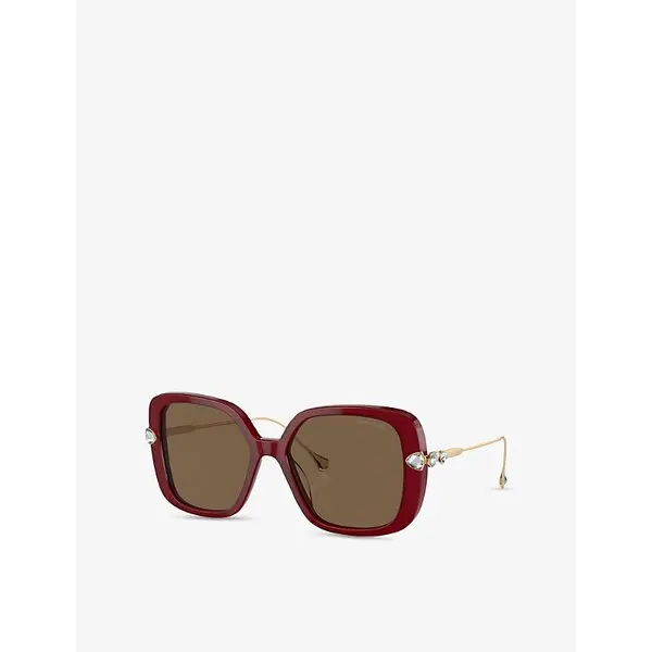 SWAROVSKI Sk6011 Square Sunglasses - Red