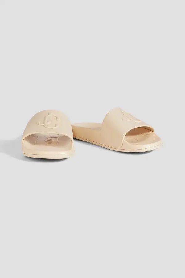 JIMMY CHOO Port Embossed Rubber Slides