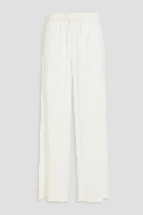 Solid & Striped The Milly Crinkled Wide-leg Pants - Off-white